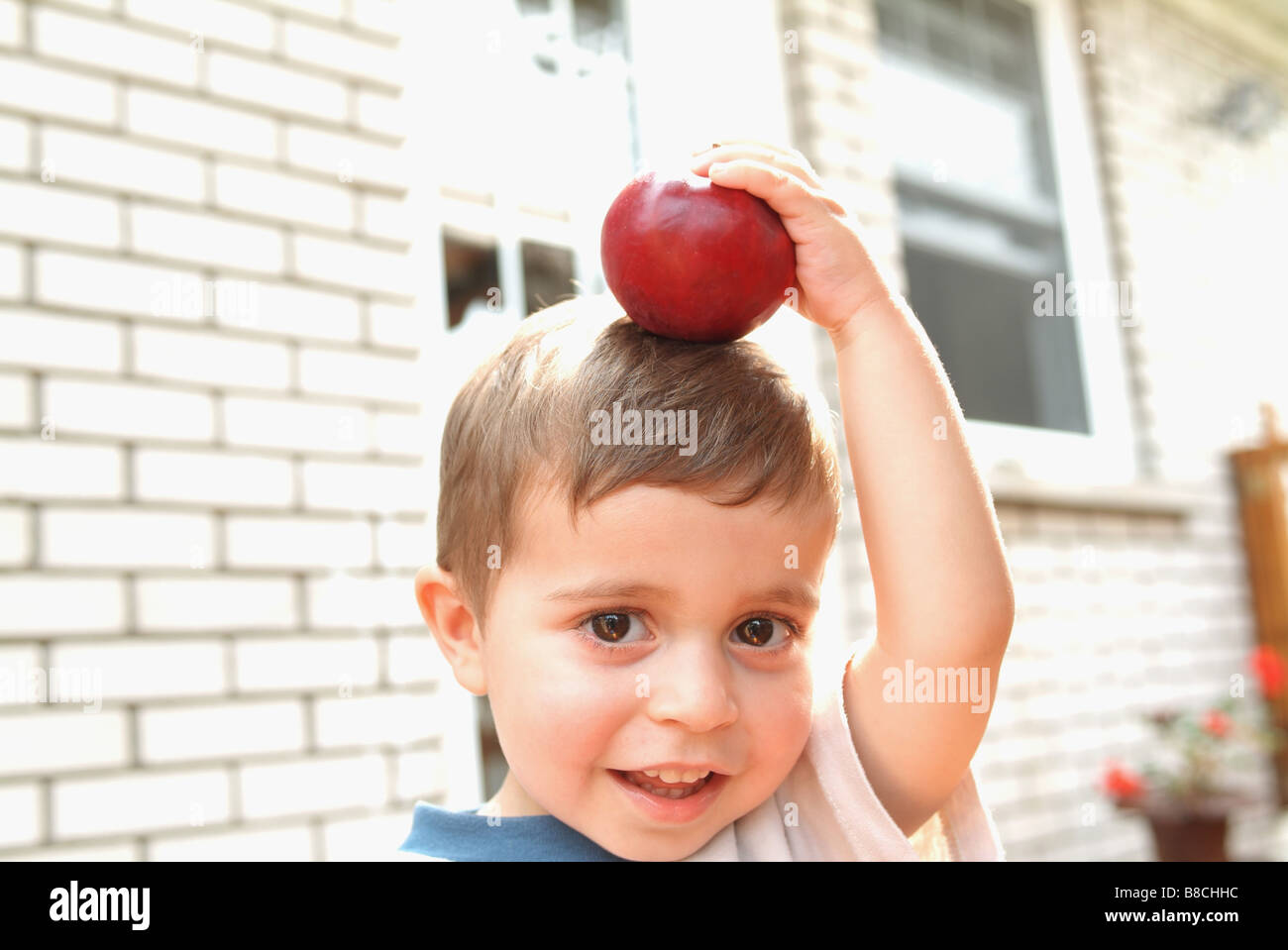 Boy Apple Head Stock Photo - Alamy
