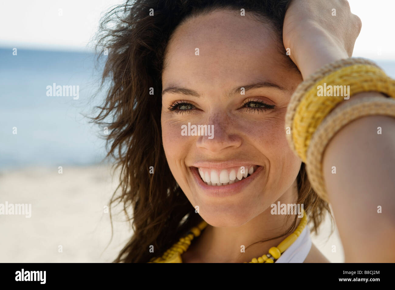 Ibiza, young woman at ocean, portrait Stock Photo - Alamy