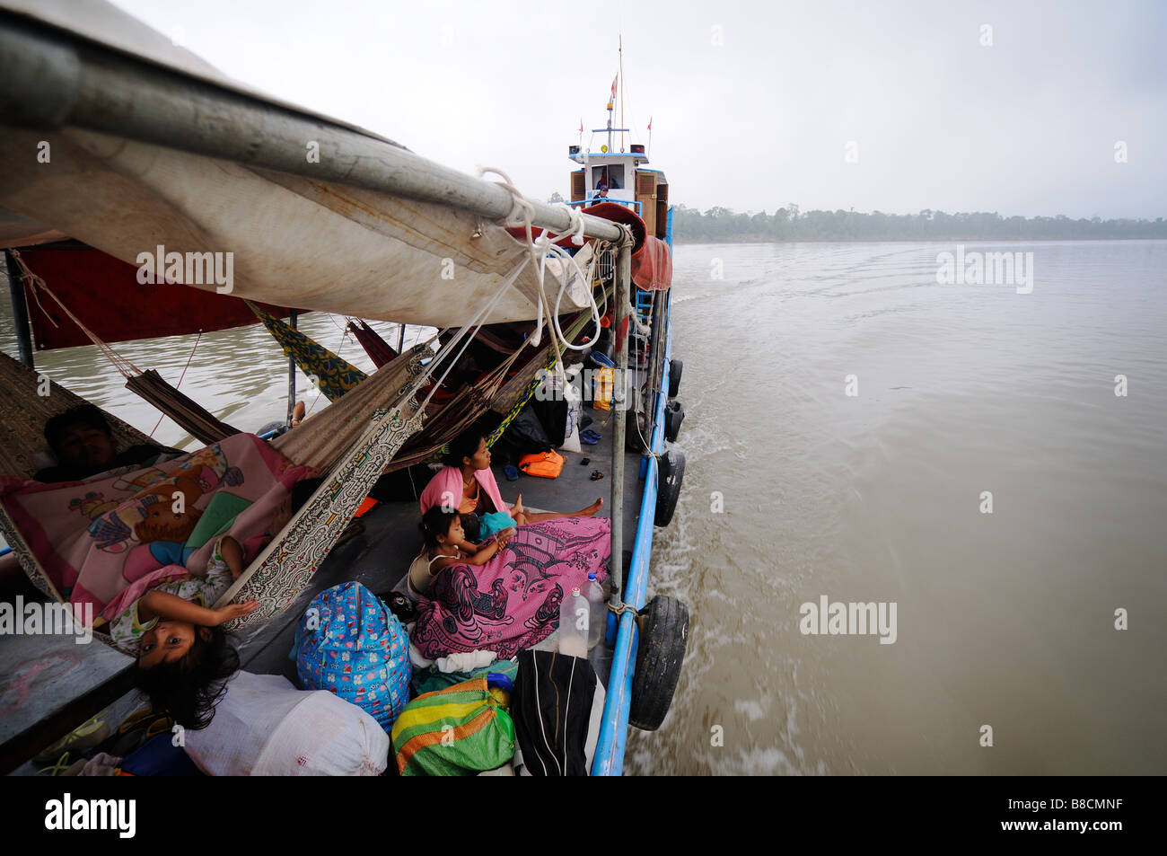 A riverboat on the Ucayali River in Peruvian Amazonia Stock Photo - Alamy