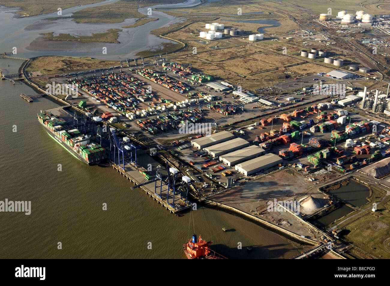 The Port of Thamesport UK viewed from the air Stock Photo - Alamy