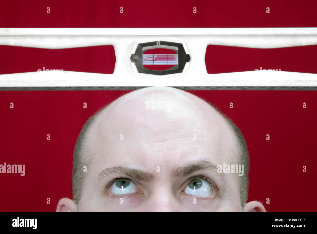 Level Man's Head Stock Photo - Alamy