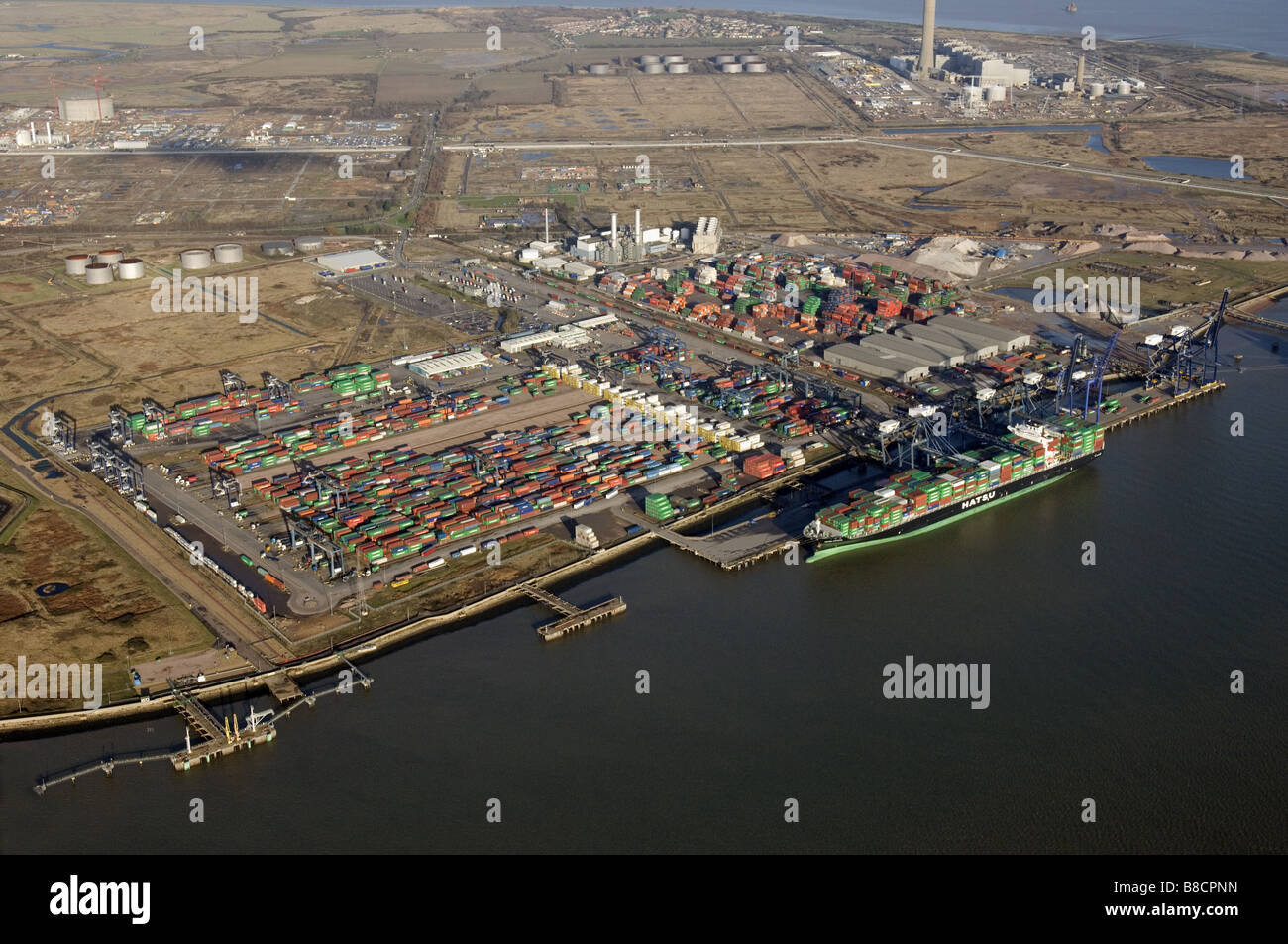 The Port of Thamesport UK viewed from the air Stock Photo - Alamy