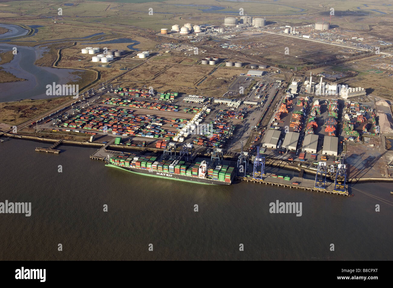 The Port of Thamesport UK viewed from the air Stock Photo - Alamy