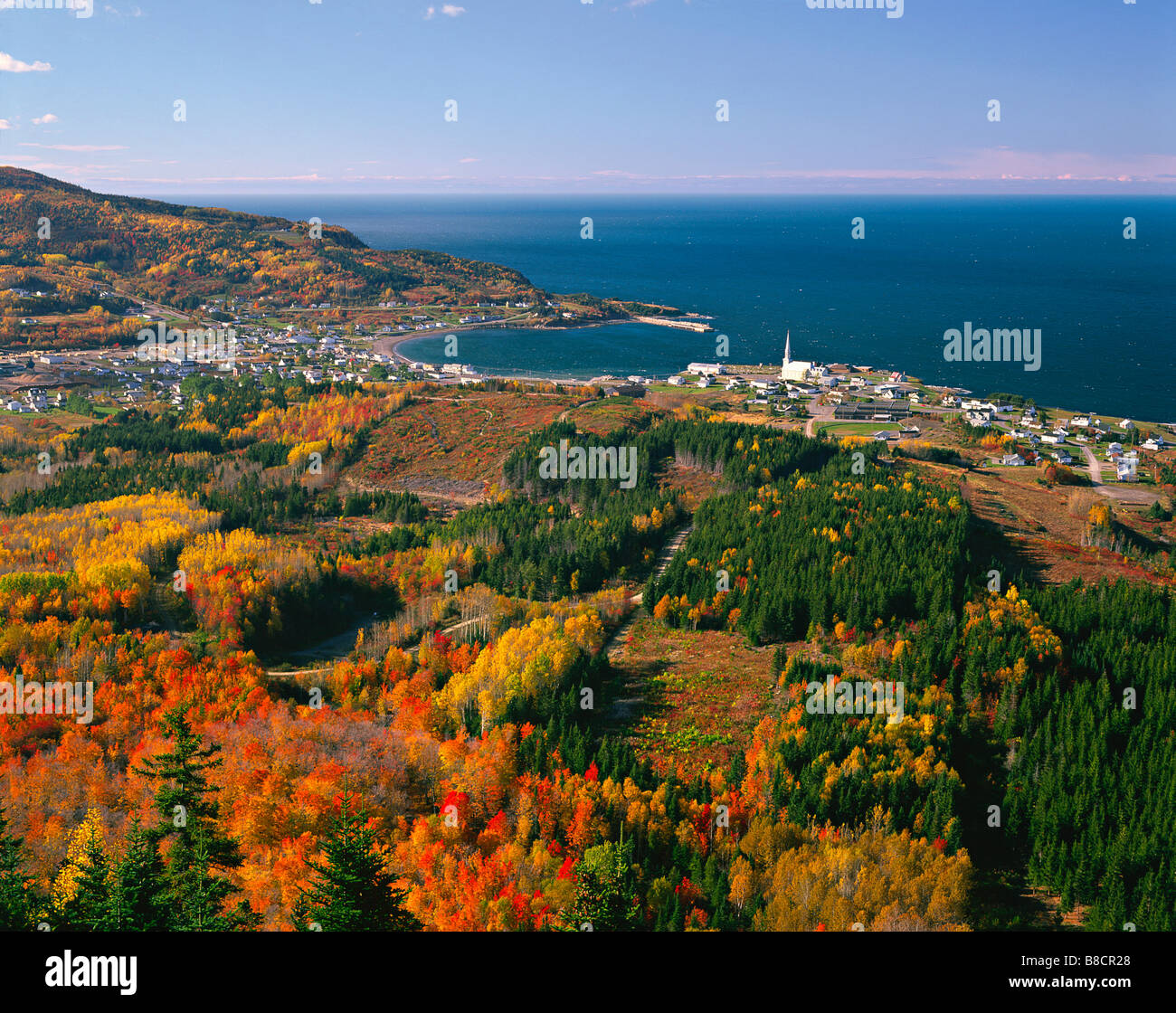 Village St Lawrence River Fall, Grande-Vallee, Quebec Stock Photo - Alamy