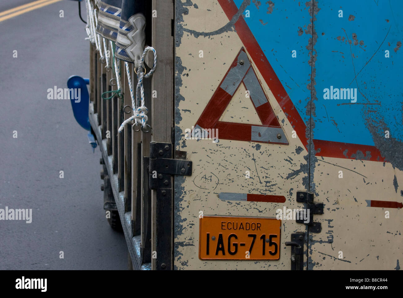 Back f lorry with ecuadorian number plate. registration number ecuador ...