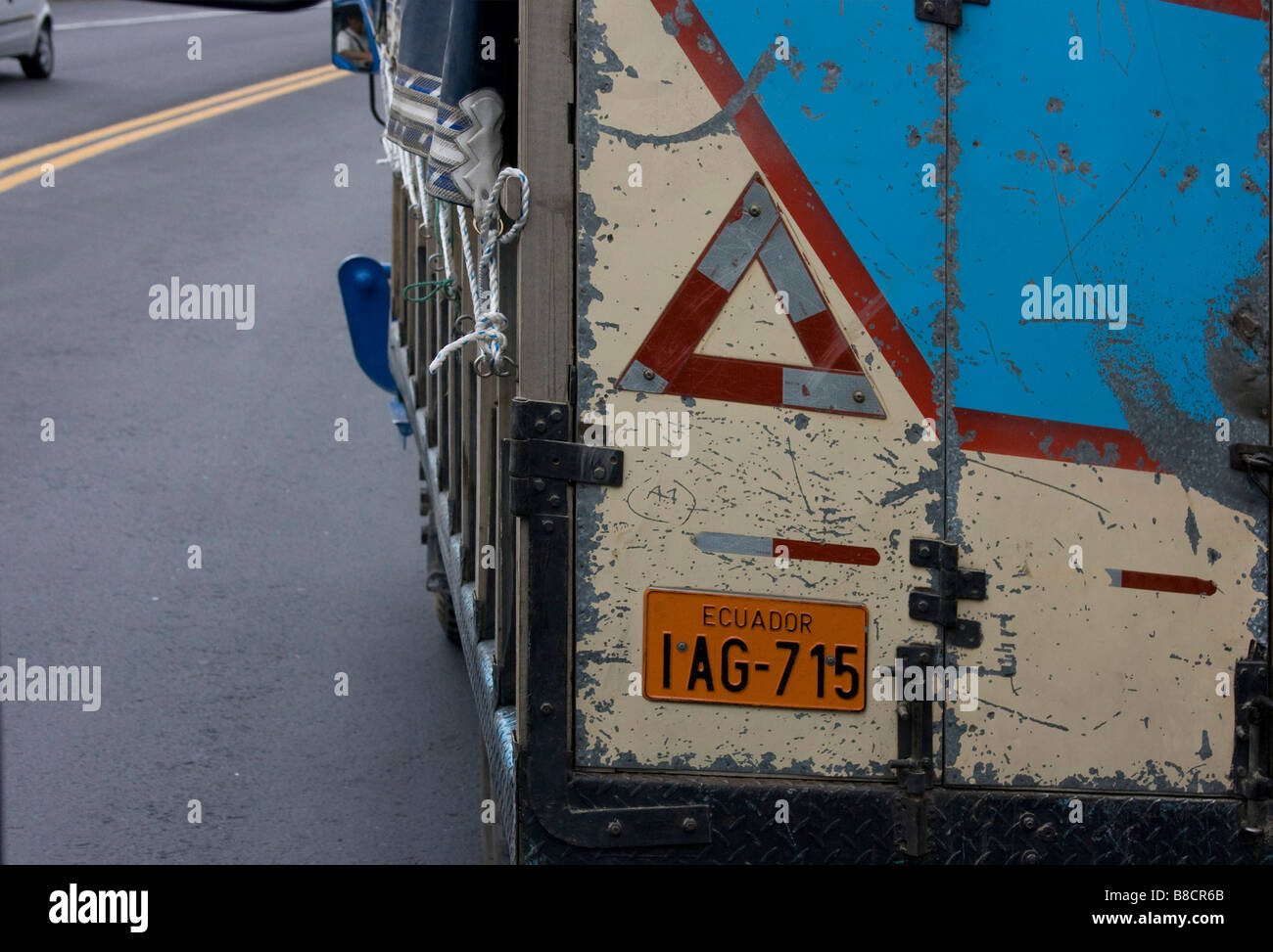 Back f lorry with ecuadorian number plate. registration number ecuador ...
