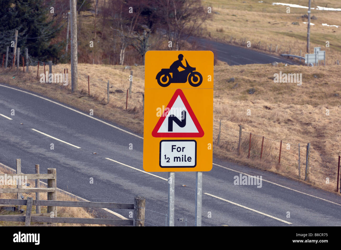 Motorcycle warning sign hi-res stock photography and images - Alamy