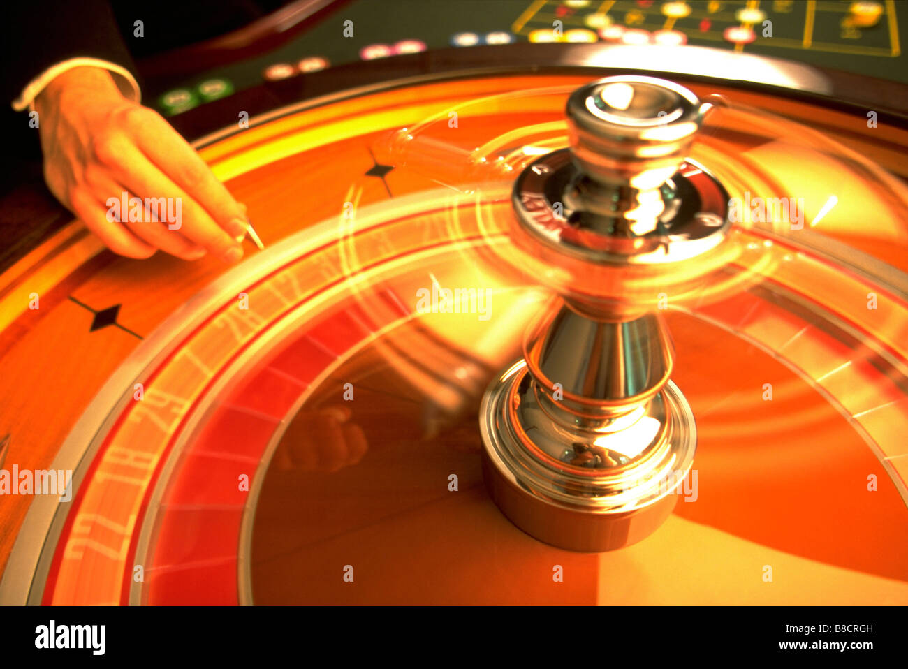 FV0144, Madcow; Roulette table hand about to roll dice horizontal Stock ...