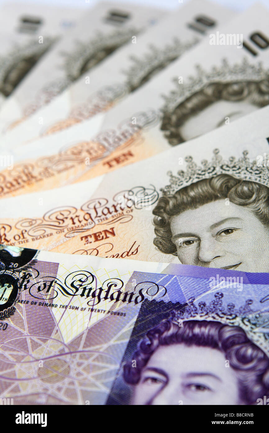 sterling £20 and £10 notes Stock Photo - Alamy