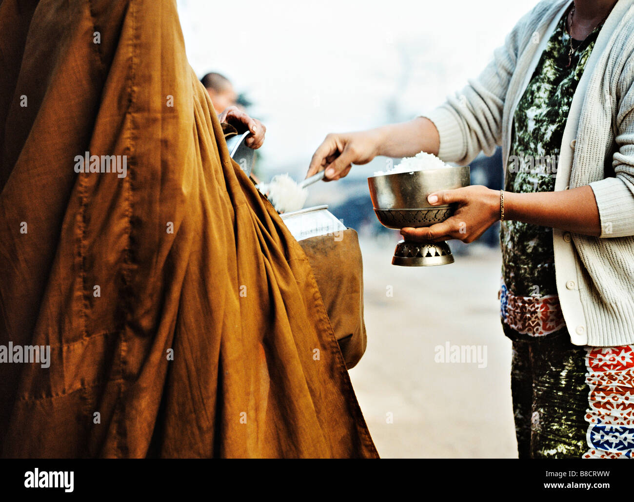 Morning Alms, Battambang, Cambodia Stock Photo - Alamy