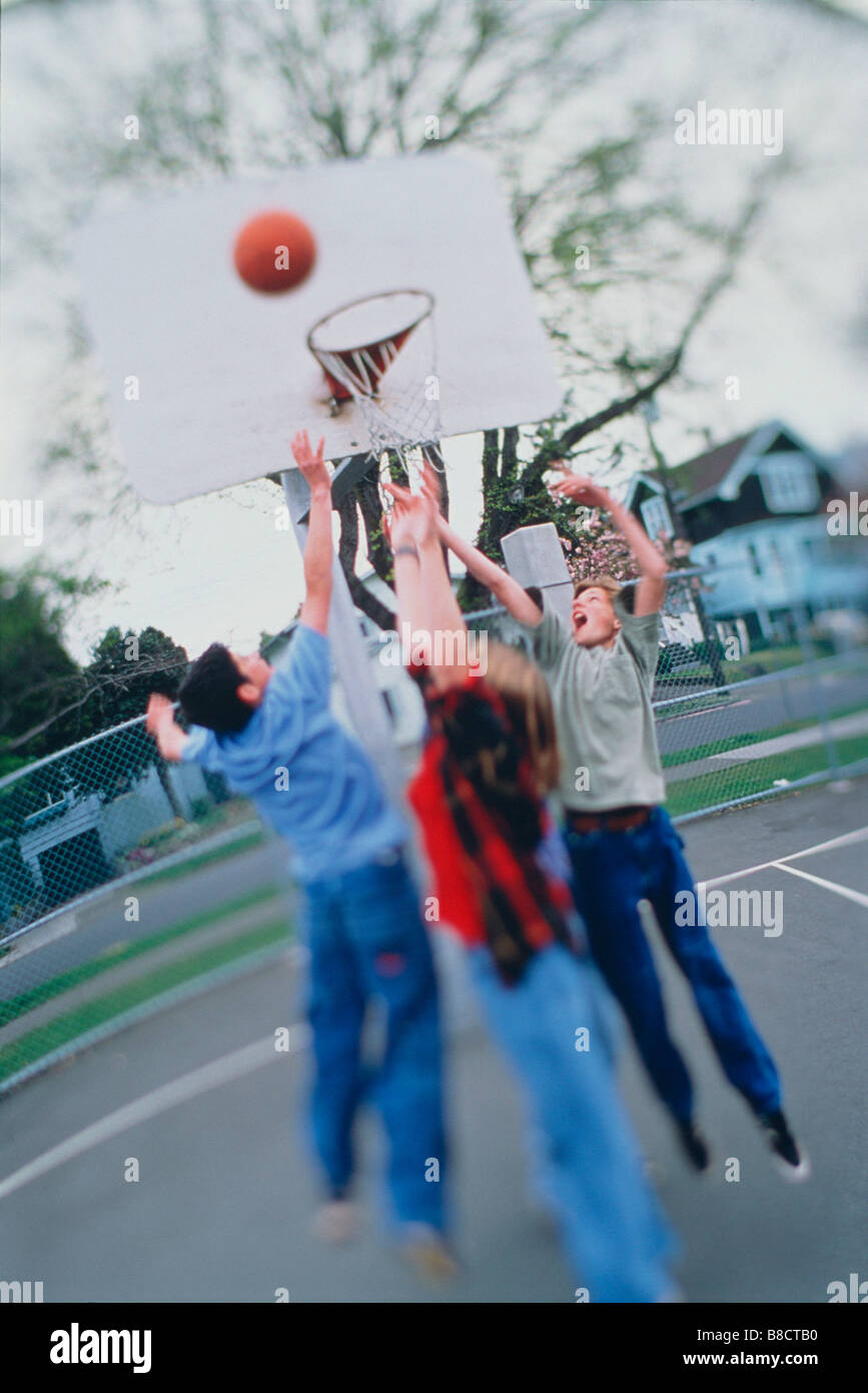 FV0548, Trevor Bonderud; Young people playing basketball Stock Photo ...