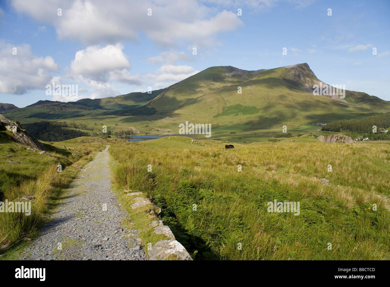 Nant y Betws valley and Llyn y Gader from the Rhyd Ddu path up Snowdon ...