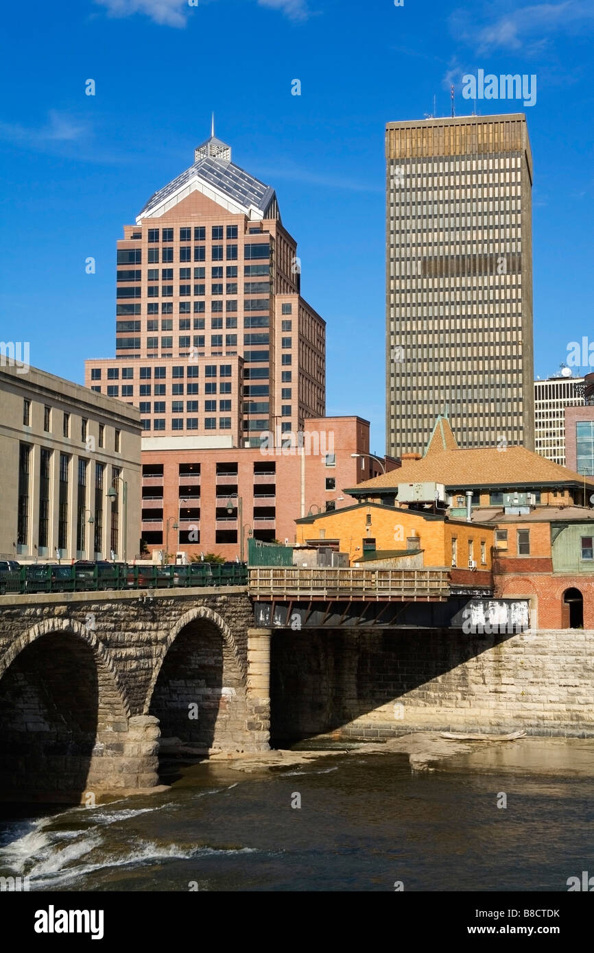 Genesee River, Broad Street Bridge, Rochester, New York State, USA Stock Photo - Alamy