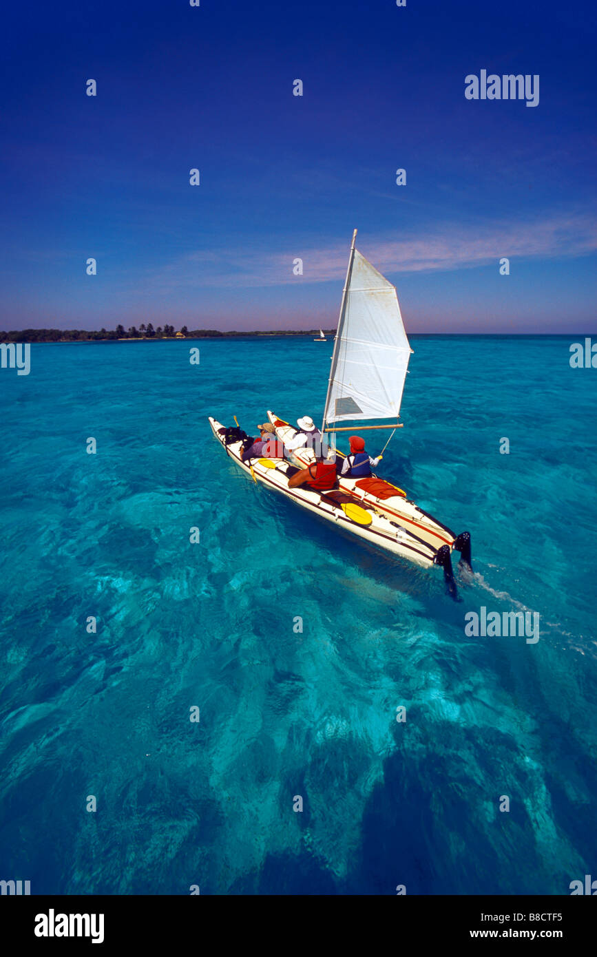 Sailing towards Long Caye, Belize Stock Photo - Alamy