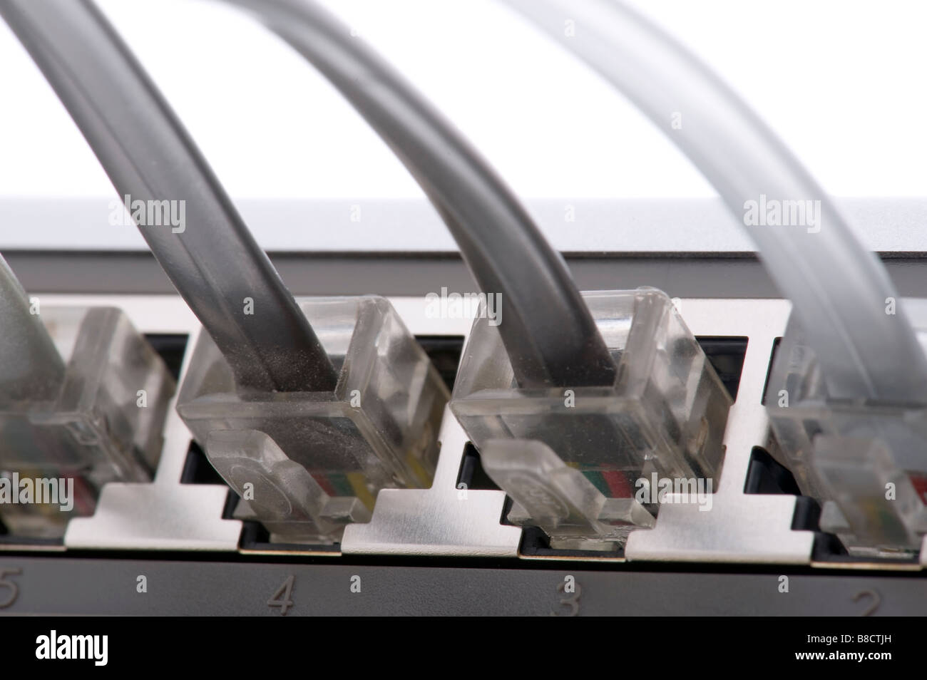 object on white ETHERNET switch close up Stock Photo - Alamy