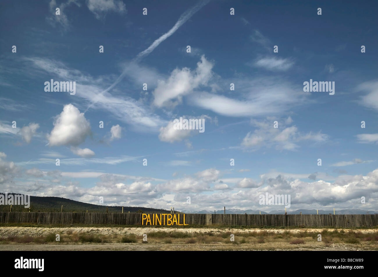 Fence around Paintball Yard, British Columbia Stock Photo - Alamy