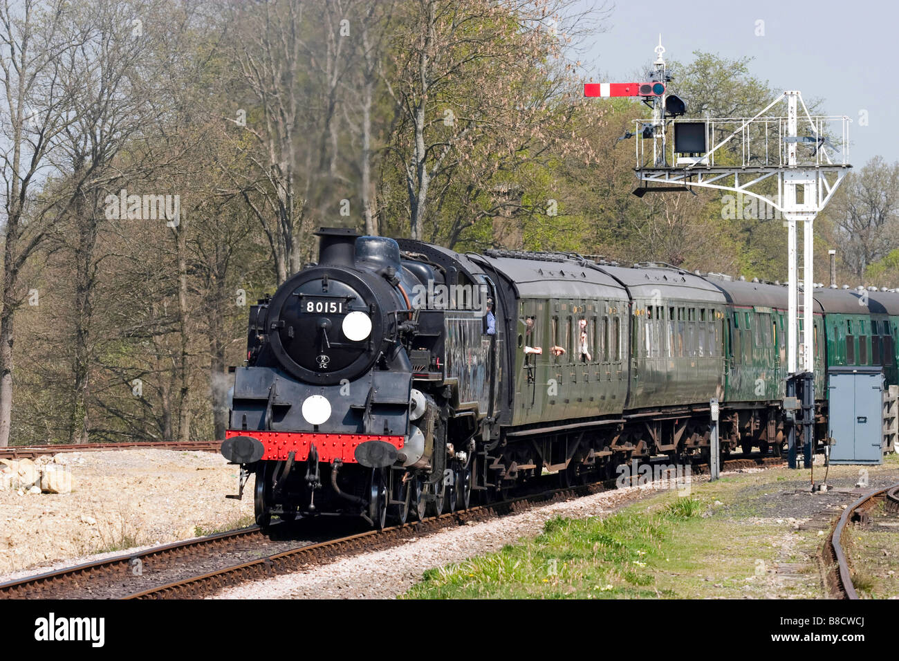 Steam tank engine 2-6-4 pulling passenger train Bluebell railway Stock ...