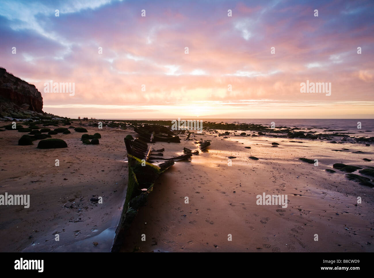 The shipwreck of the hull of the Sheraton captured at sunset on the ...