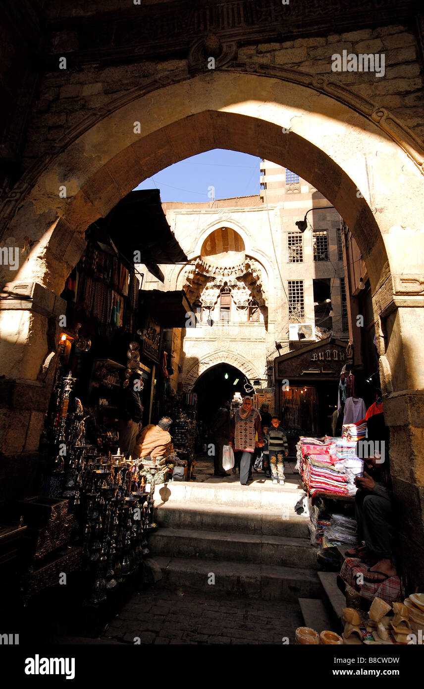 CAIRO, EGYPT. Market scene at Kham el Kalili in Islamic Cairo. 2009 ...