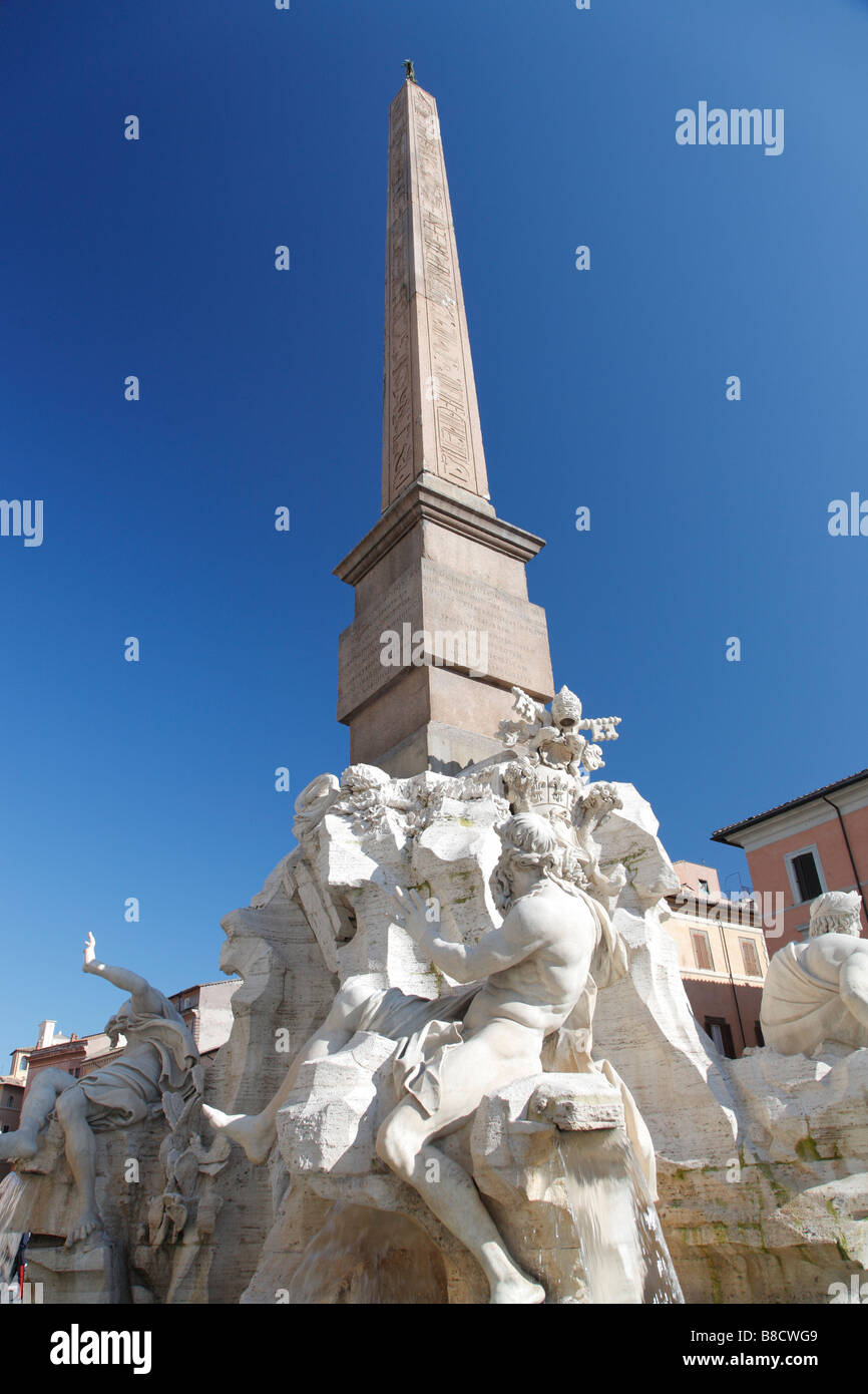 Obelisk, Piazza Navona, Rome, Italy Stock Photo - Alamy