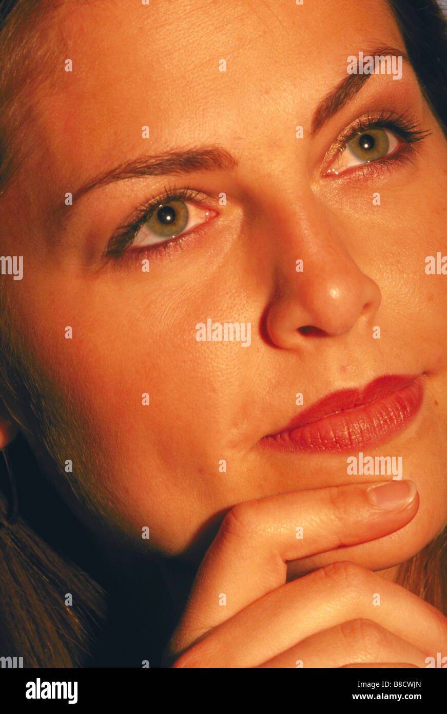 FV1012, Alan Marsh; Woman thinking, staring f Stock Photo - Alamy