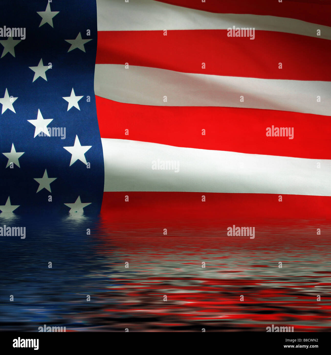 American Flag Water Stock Photo - Alamy
