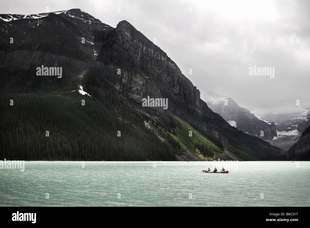 Canoeing, Lake Louise, Alberta Stock Photo - Alamy