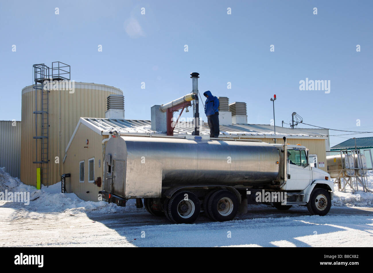 Filling up Water Truck, Cambridge Bay, Nunavut Stock Photo - Alamy