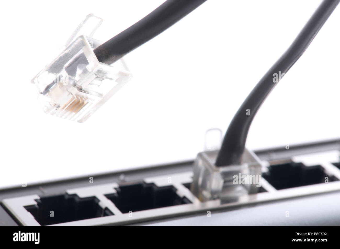 object on white ETHERNET switch close up Stock Photo - Alamy
