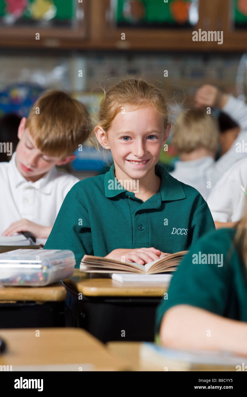 Private elementary school classroom with students. DCCS Stock Photo - Alamy