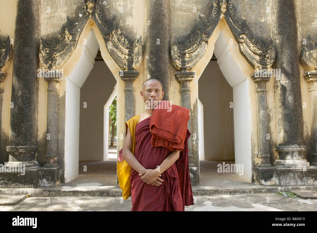 Monk Outside Temple, Bagan, Myanmar (Burma Stock Photo - Alamy