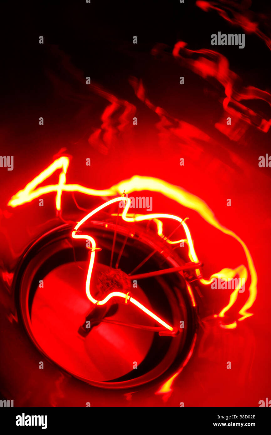 reflection of a tungsten filament in an infrared lamp Stock Photo - Alamy