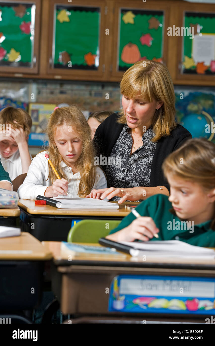 Private elementary school classroom with students Stock Photo - Alamy
