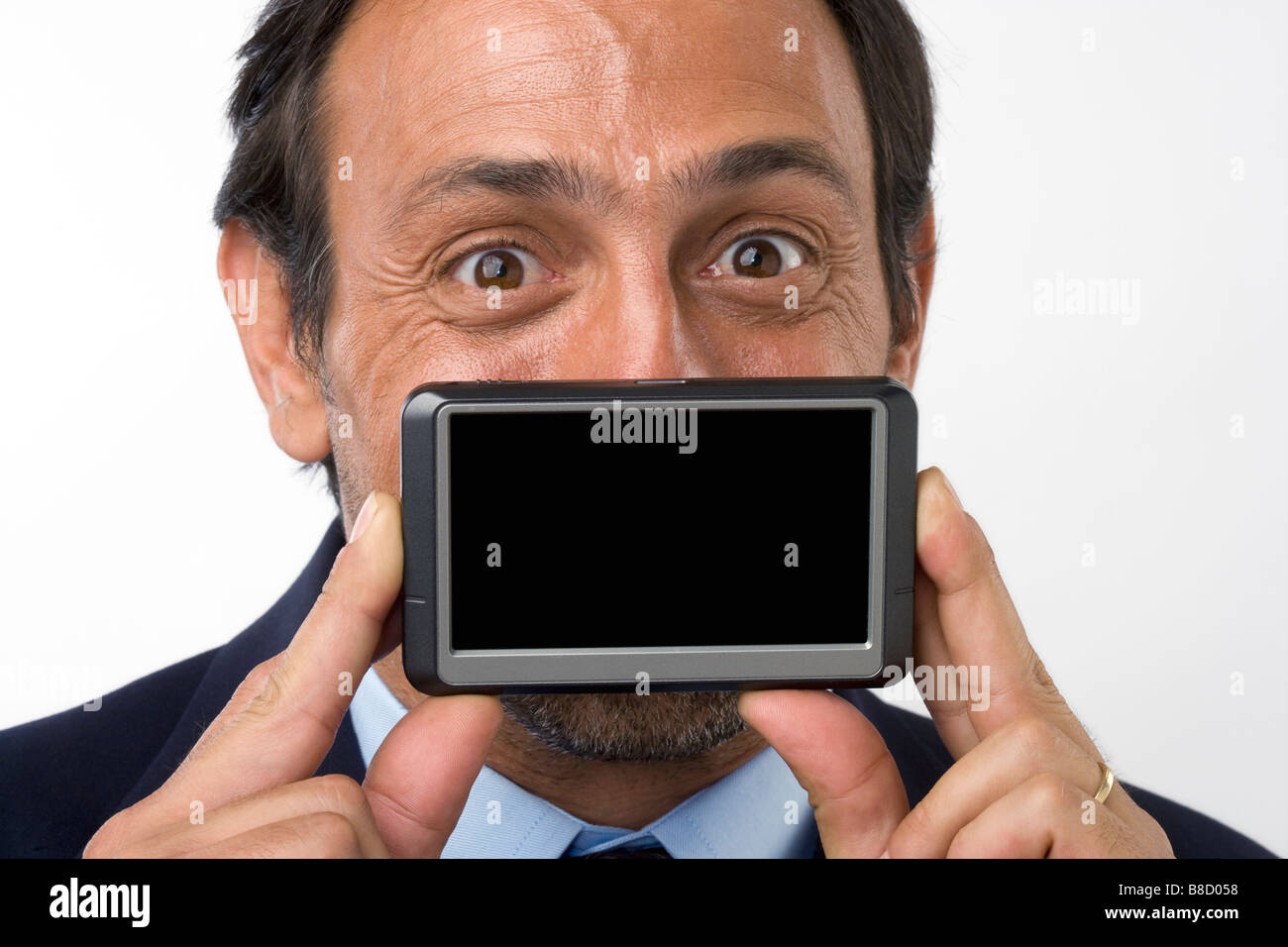 Your Ad goes here copy space on hand held visual screen device Stock ...