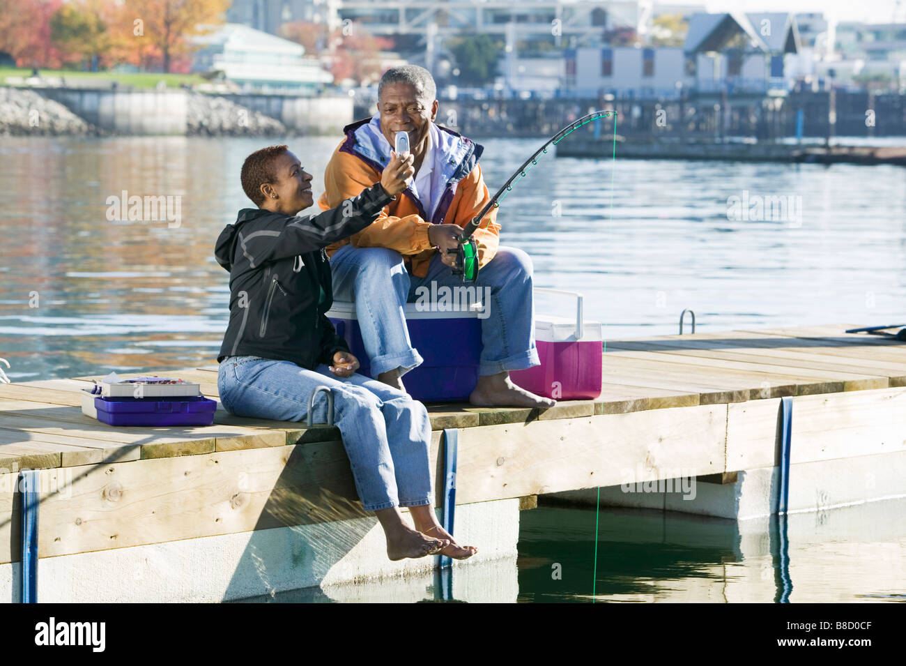 African american woman fishing hi-res stock photography and images - Alamy