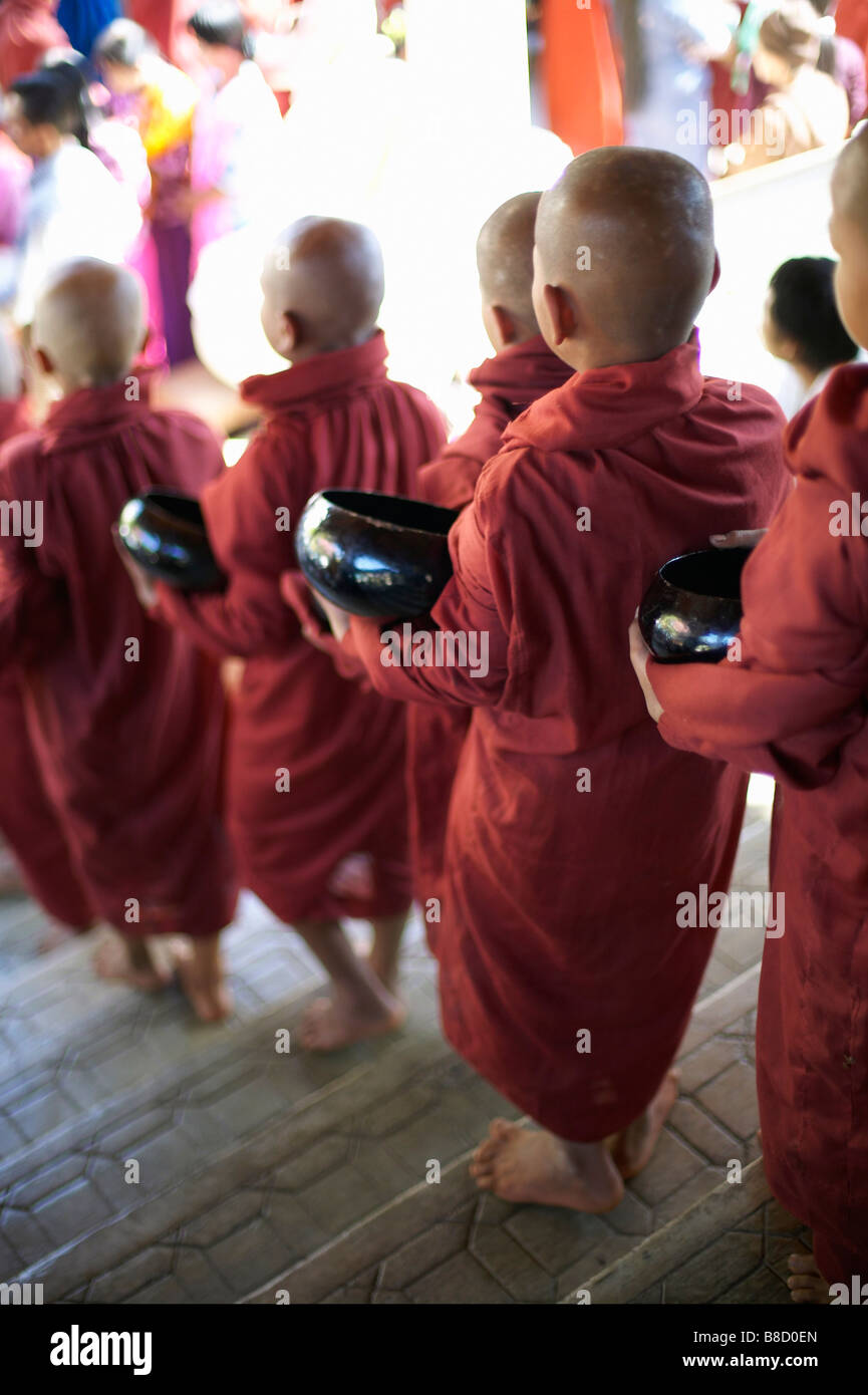 Young Monks Rice Bowls, Inle Lake, Myanmar (Burma Stock Photo - Alamy