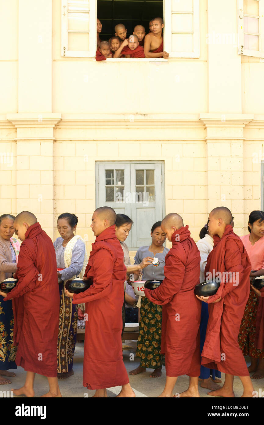 Monks Receiving Rice, Inle Lake, Myanmar (Burma Stock Photo - Alamy