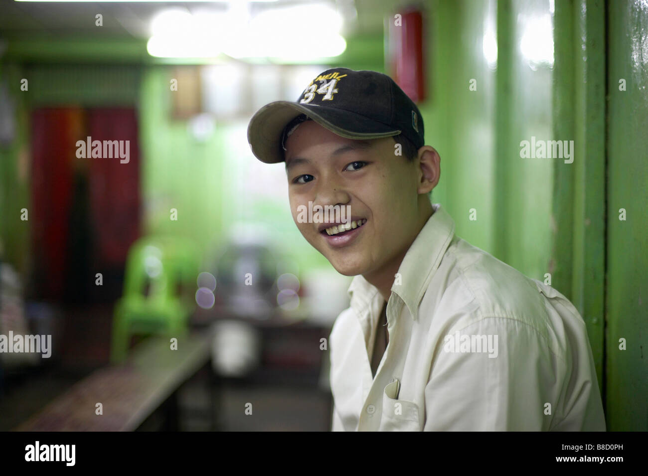 Young Man Smiling, Yangon, Myanmar (Burma Stock Photo - Alamy