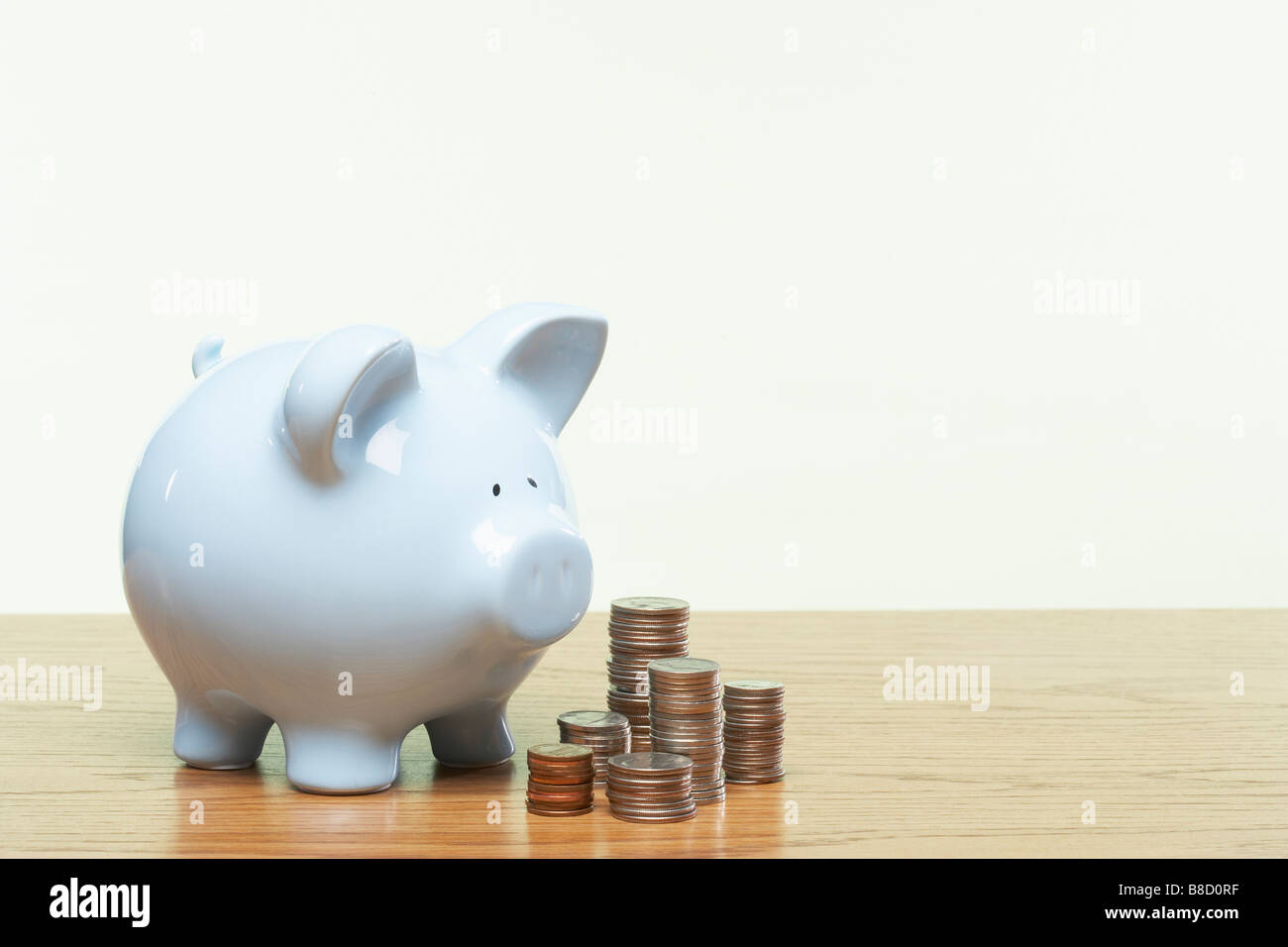 Piggy Bank Stack Coins Stock Photo - Alamy