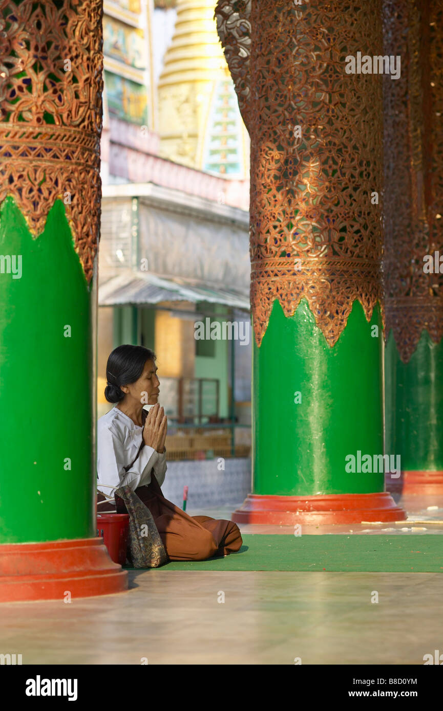 Woman Praying, Yangon, Myanmar (Burma Stock Photo - Alamy