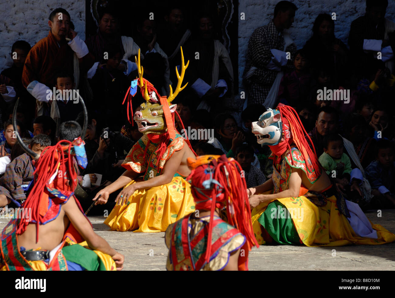 Dancers in animal masks at the Trashigang festival Stock Photo - Alamy