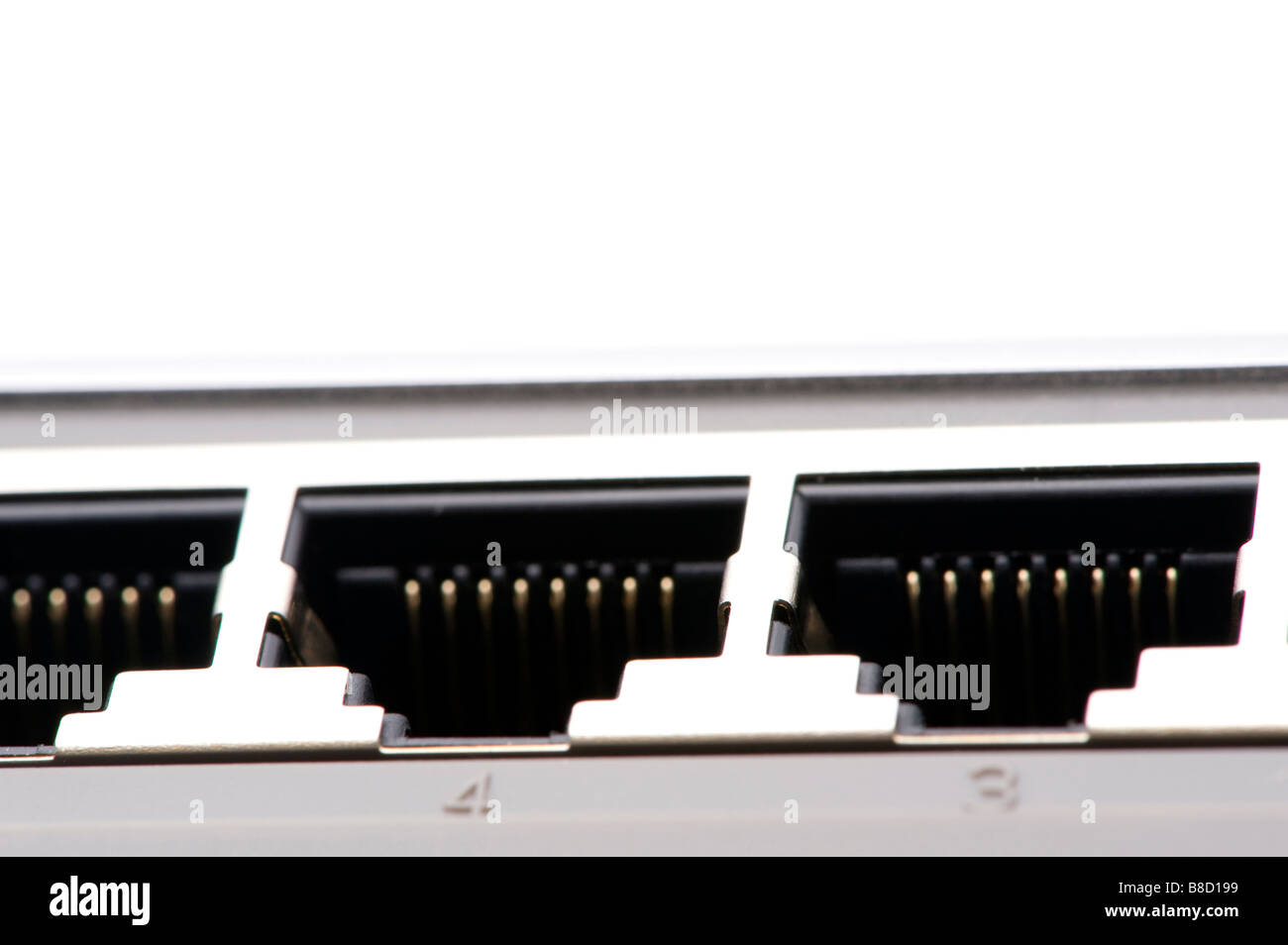 object on white ETHERNET switch close up Stock Photo - Alamy