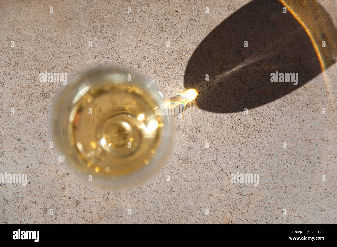 A concentrated sun spot created by sunlight going through a glass Stock ...