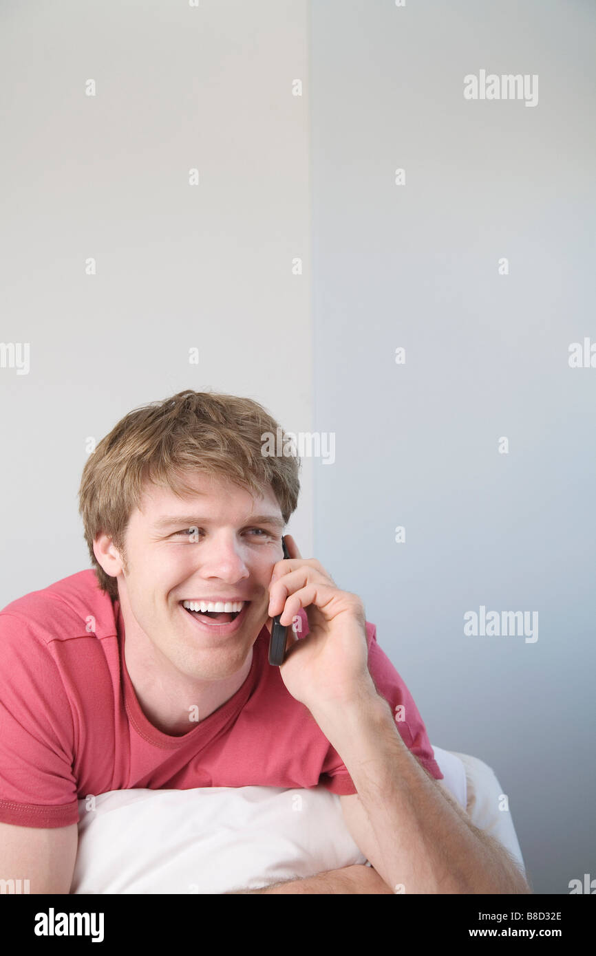 Man Laughing Cell Phone Stock Photo - Alamy