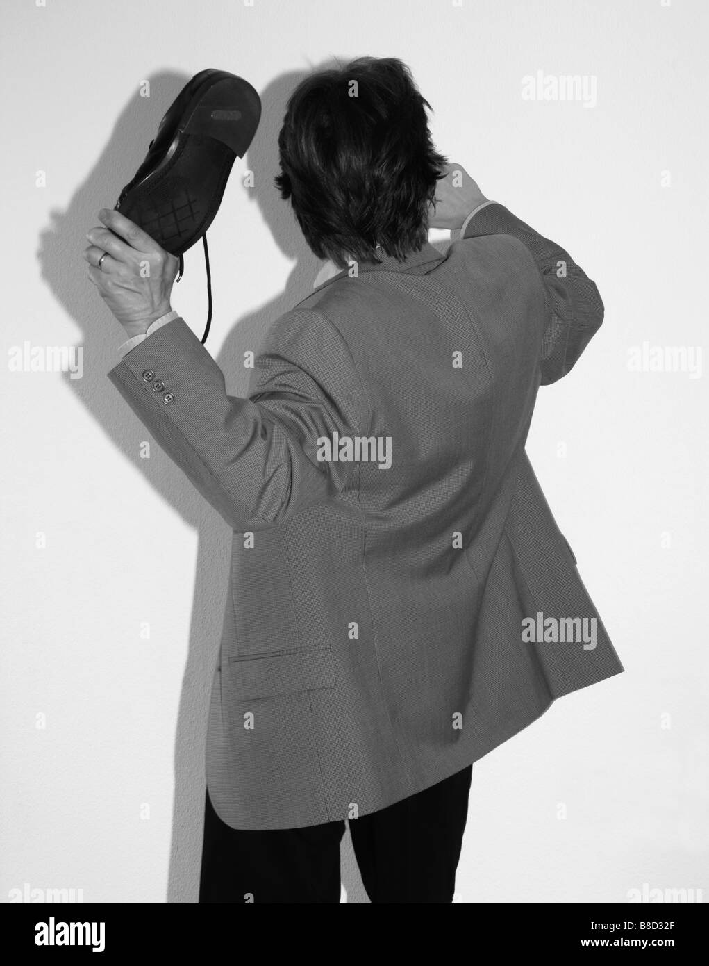 Image portraying the action of throwing a shoe, Arab insult Stock Photo ...