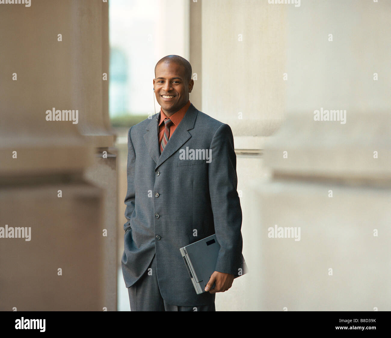 FV3202, Peter Mintz; Portrait, Businessman Holding Laptop, Horizontal ...