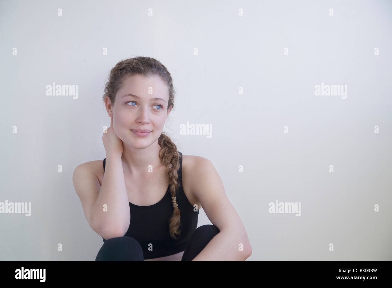Woman Dancer Sitting Thinking Stock Photo - Alamy