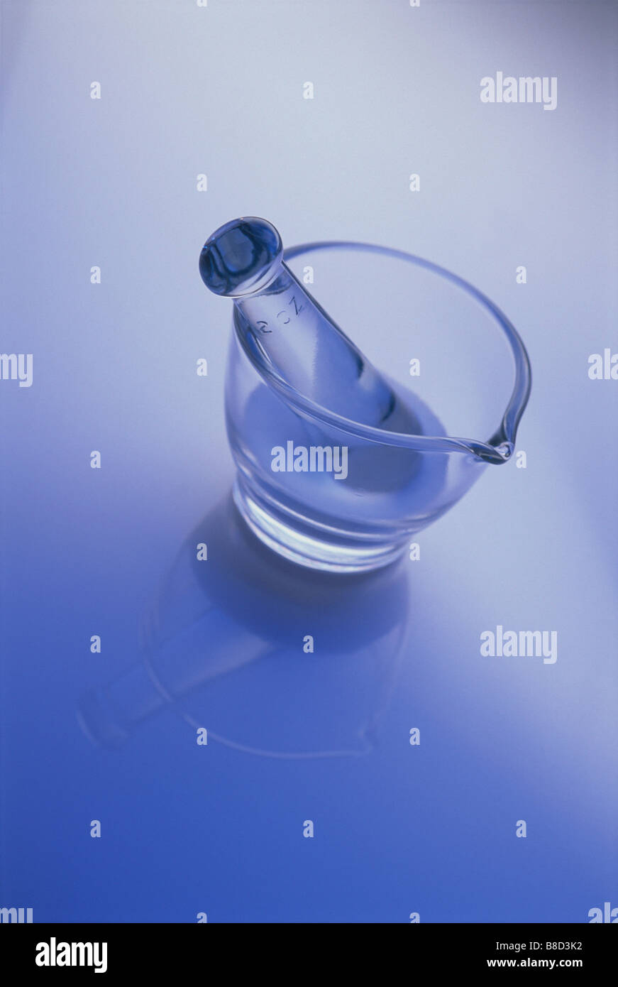 FV3239, Roman Konopka; Overview, Glass Mortar Pestle, Blue Tone Stock ...