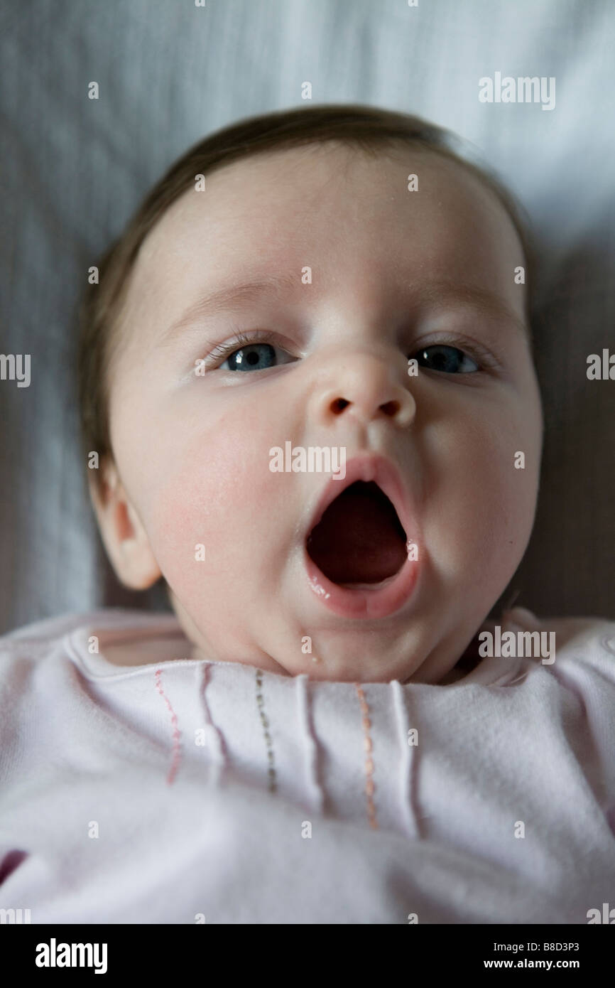 Baby girl yawn hi-res stock photography and images - Alamy