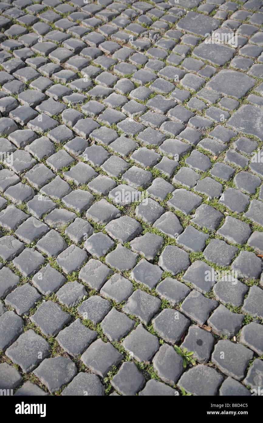 Cobblestone road, Rome, Italy Stock Photo - Alamy
